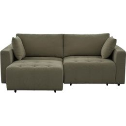 2,5-Sitzer OTTO HOME "ELIANN, 209 cm - elektrisches Schlafsofa", gr&uuml;n, B:209,5cm H:88cm T:154cm, Webstoff 100% Polyester, Sofas, mit USB A/C-Anschluss. Federkern, Webstoff