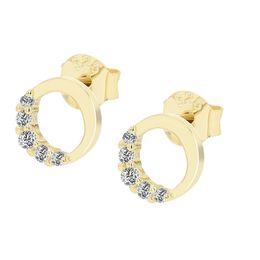 Adelia&acute;s Paar Ohrh&auml;nger ADELIA&acute;S "Ohrringe &ndash; Ohrstecker aus 925 Silber mit Zirkonia", Damen, Gr. Damen, Silber 925 (Sterlingsilber), gold, Ohrringe, Ein stilvolles Geschenk f&uuml;r besondere Momente