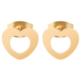 Adelia&acute;s Paar Ohrh&auml;nger ADELIA&acute;S "Ohrringe &ndash; Ohrstecker Herz aus Edelstahl", Damen, Gr. Damen, Edelstahl, gold, Ohrringe, Ideal zum Verschenken &ndash; schlicht und stilvoll