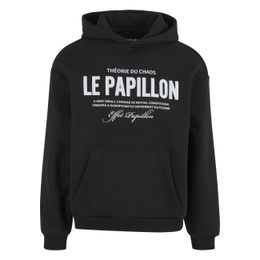 Kapuzensweatshirt "Upscale by Mister Tee Theorie Du Chaos Fluffy Hoody", Herren, Gr. XXL, schwarz, 70% Baumwolle, 30% Polyester, UPSCALE BY MISTER TEE, bedruckt, Rundhals, Sweatshirts