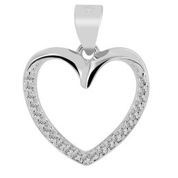 Adelia&acute;s Kettenanh&auml;nger ADELIA&acute;S "Anh&auml;nger &ndash; Herzanh&auml;nger aus 925 Silber mit Zirkonia", silber, Schmuckanh&auml;nger, Damen, Silber 925 (Sterlingsilber), Kettenanh&auml;nger, Ideal als Geschenk &ndash; dezent und elegant