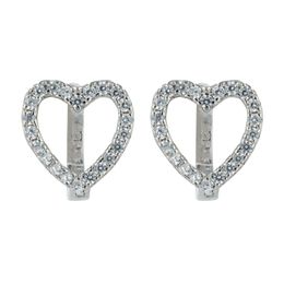 Adelia&acute;s Klappcreolen ADELIA&acute;S "Ohrringe &ndash; Klappcreole Herz aus 925 Silber", Damen, Gr. Damen, Silber 925 (Sterlingsilber), silber, Ohrringe Klappcreolen, Perfekt zum Verschenken an besondere Menschen