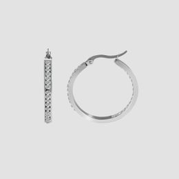 Adelia&acute;s Paar Creolen ADELIA&acute;S "Ohrringe &ndash; Creole aus Edelstahl mit Strass Steinchen", Damen, Gr. Damen, Edelstahl, silber, Ohrringe, Ideal zum Verschenken &ndash; schlicht und stilvoll