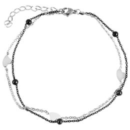 Adelia&acute;s Armband ADELIA&acute;S "Armband &ndash; Herz aus Edelstahl 24+5 cm", schwarz, Armb&auml;nder, Damen, 29cm, Edelstahl, Armband, Ideal als Geschenk zum einfach so