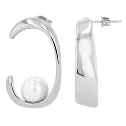 Adelia&acute;s Paar Ohrh&auml;nger ADELIA&acute;S "Ohrringe aus Edelstahl mit Perle", Damen, Gr. Damen, Edelstahl, silber, Ohrringe, Perfekt zum Verschenken an besondere Menschen