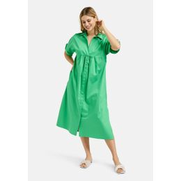 Sommerkleid Milano Italy, Damen, Gr. 36, Normalgr&ouml;&szlig;en, gr&uuml;n (apple), Web, Material: 100% Baumwolle, unifarben, regular fit Midi, V-Ausschnitt, eingesetzt, Kleider Sommerkleid, mit Seitenschlitze