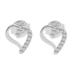 Adelia&acute;s Paar Ohrh&auml;nger ADELIA&acute;S "Ohrringe &ndash; Ohrstecker Herz aus 925 Silber mit Zirkonia", Damen, Gr. Damen, Silber 925 (Sterlingsilber), silber, Ohrringe, Ideal als Geschenk &ndash; dezent und elegant