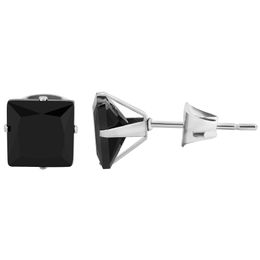 Adelia&acute;s Paar Ohrh&auml;nger ADELIA&acute;S "Ohrringe &ndash; Ohrstecker aus Edelstahl mit Zirkonia", Damen, Gr. Damen, Edelstahl, schwarz (silber), Ohrringe, Ideal als Geschenk &ndash; dezent und elegant