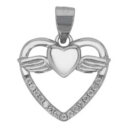 Adelia&acute;s Kettenanh&auml;nger ADELIA&acute;S "Anh&auml;nger &ndash; Fl&uuml;gel Herzanh&auml;nger aus 925 Silber", silber, Schmuckanh&auml;nger, Damen, Silber 925 (Sterlingsilber), Kettenanh&auml;nger, Zum Verschenken &ndash; passend f&uuml;r viele Anl&auml;sse