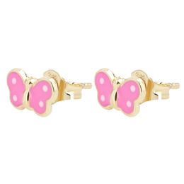 Adelia&acute;s Paar Ohrh&auml;nger ADELIA&acute;S "Ohrringe &ndash; Ohrstecker aus 333 Gold mit Emaille", M&auml;dchen, Gr. M&auml;dchen, pink (gold), Ohrringe, Ideal als Geschenk f&uuml;r besondere Anl&auml;sse