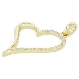 Adelia&acute;s Kettenanh&auml;nger ADELIA&acute;S "Anh&auml;nger &ndash; Herz Herzanh&auml;nger aus 925 Silber mit Zirkonia", gold, Schmuckanh&auml;nger, Damen, Silber 925 (Sterlingsilber), Kettenanh&auml;nger, Ideal zum Verschenken &ndash; schlicht und stilvoll