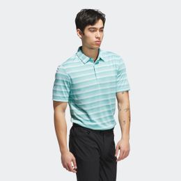 Poloshirt adidas Performance "TWO-COLOR STRIPED", Herren, Gr. M, gr&uuml;n (mint ton, semi flash aqua), Obermaterial: 100% Polyester, Shirts, klassischer Stil, mit Allover-Print, aus Pikeematerial