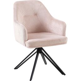 Esszimmerstuhl Home Affaire "Alaro", rosa (rosa, schwarz, rosa), B:58cm H:87cm T:63cm, St&uuml;hle, Esszimmerstuhl, mit Drehfunktion, Armlehnstuhl