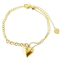 Adelia&acute;s Armband ADELIA&acute;S "Armband &ndash; Herz aus Edelstahl 17 cm", gold, Armb&auml;nder, Damen, 17cm, Edelstahl, Armband, Ideal als Geschenk zum Muttertag