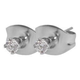 Adelia&acute;s Paar Ohrh&auml;nger ADELIA&acute;S "Ohrringe &ndash; Ohrstecker aus Edelstahl mit Zirkonia", M&auml;dchen, Gr. M&auml;dchen, Edelstahl, silber, Ohrringe, Ideal als Geschenk f&uuml;r besondere Anl&auml;sse