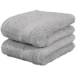 Gaestehandtuecher OTTO HOME "Vanessa, 8 G&auml;stehandt&uuml;cher, 30x50cm, in Standard- und Premium-Qualit&auml;t", hellgrau, B:50cm L:30cm, Walkfrottee, Obermaterial: 100% Baumwolle, Handt&uuml;cher, Handt&uuml;cher mit Bord&uuml;re, 100% Baumwolle, einfarbig, weich