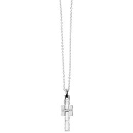 Adelia&acute;s Kette ohne Anh&auml;nger ADELIA&acute;S "Halskette &ndash; Ankerkette aus Edelstahl mit Zirkonia 45 cm", silber, Halsketten, Damen, 45cm, Edelstahl, Zum Verschenken &ndash; passend f&uuml;r viele Anl&auml;sse