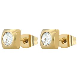 Adelia&acute;s Paar Ohrh&auml;nger ADELIA&acute;S "Ohrringe &ndash; Ohrstecker aus Edelstahl mit Strass Steinchen", Damen, Gr. Damen, Edelstahl, gold, Ohrringe, Zum Verschenken an Menschen, die Ihnen am Herzen liegen