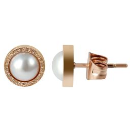 Adelia&acute;s Paar Ohrh&auml;nger ADELIA&acute;S "Ohrringe &ndash; Ohrstecker aus Edelstahl mit Perle", Damen, Gr. Damen, Edelstahl, gold, Ohrringe, Ideal zum Verschenken &ndash; schlicht und stilvoll