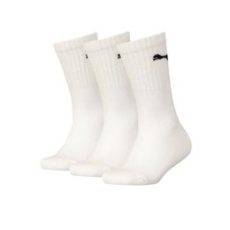 Socken Puma "Puma KIDS CREW SOCK 3P", M&auml;dchen, Gr. 35-38, wei&szlig; (3x wei&szlig;), Baumwollmischung, Elasthan, Polyamid, bedruckt, unifarben, elastisch, Socken Socken, Junior mit klassischer Rippe