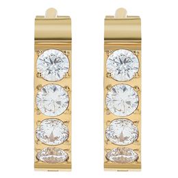 Adelia&acute;s Klappcreolen ADELIA&acute;S "Ohrringe &ndash; Klappcreole aus Edelstahl mit Strass Steinchen", Damen, Gr. Damen, Edelstahl, gold, Ohrringe Klappcreolen, Perfekt als Geschenk zum Muttertag