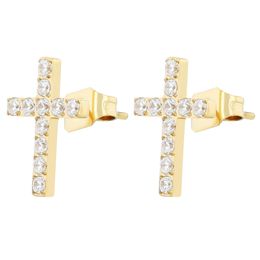 Adelia&acute;s Paar Ohrh&auml;nger ADELIA&acute;S "Ohrringe &ndash; Ohrstecker aus Edelstahl mit Strass Steinchen", Damen, Gr. Damen, Edelstahl, gold, Ohrringe, Perfekt als Geschenk f&uuml;r besondere Menschen
