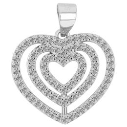 Adelia&acute;s Kettenanh&auml;nger ADELIA&acute;S "Anh&auml;nger &ndash; Herz Herzanh&auml;nger aus 925 Silber mit Zirkonia", silber, Schmuckanh&auml;nger, Damen, Silber 925 (Sterlingsilber), Kettenanh&auml;nger, Perfekt als Geschenk zum einen besonderen Tag