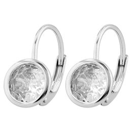 Adelia&acute;s Klappcreolen ADELIA&acute;S "Ohrringe &ndash; Klappcreole aus 925 Silber mit Zirkonia", Damen, Gr. Damen, Silber 925 (Sterlingsilber), silber, Ohrringe Klappcreolen, Perfekt als Geschenk zum einfach so