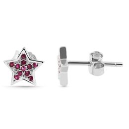 Adelia&acute;s Paar Ohrh&auml;nger ADELIA&acute;S "Ohrringe &ndash; Ohrstecker aus 925 Silber mit Zirkonia", Damen, Gr. Damen, Silber 925 (Sterlingsilber), rot (silber), Ohrringe, Ein Geschenk, das Freude macht