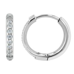 Adelia&acute;s Klappcreolen ADELIA&acute;S "Ohrringe &ndash; Klappcreole aus Titan mit Strass Steinchen", Damen, Gr. Damen, Titan, silber, Ohrringe Klappcreolen, Zum Verschenken &ndash; ideal zum Valentinstag