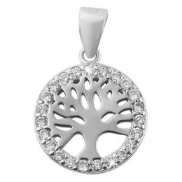 Adelia&acute;s Kettenanh&auml;nger ADELIA&acute;S "Anh&auml;nger &ndash; Lebensbaumanh&auml;nger aus 925 Silber mit Zirkonia", silber, Schmuckanh&auml;nger, Damen, Silber 925 (Sterlingsilber), Kettenanh&auml;nger, Perfekt als Geschenk f&uuml;r besondere Menschen