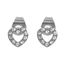 Adelia&acute;s Paar Ohrh&auml;nger ADELIA&acute;S "Ohrringe aus Edelstahl mit Strass Steinchen", Damen, Gr. Damen, Edelstahl, silber, Ohrringe, Ideal als Geschenk zum einen besonderen Tag