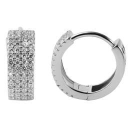 Adelia&acute;s Klappcreolen ADELIA&acute;S "Ohrringe &ndash; Klappcreole Herz aus 925 Silber mit Zirkonia", Damen, Gr. Damen, Silber 925 (Sterlingsilber), silber, Ohrringe Klappcreolen, Ein kleines Geschenk mit gro&szlig;er Wirkung