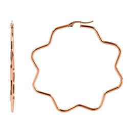 Adelia&acute;s Paar Creolen ADELIA&acute;S "Ohrringe &ndash; Creole Blume aus Edelstahl", Damen, Gr. Damen, Edelstahl, gold, Ohrringe, Ein kleines Geschenk mit gro&szlig;er Wirkung