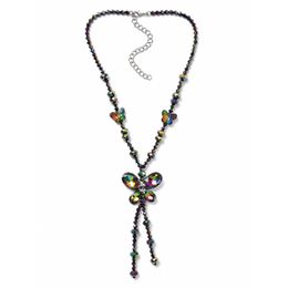Kette mit Anh&auml;nger "Burga", Damen, Gr. onesize, Glas, schwarz, Collezione Alessandro, Basic, Halsketten, angesagte Y Form