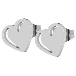 Adelia&acute;s Paar Ohrh&auml;nger ADELIA&acute;S "Ohrringe &ndash; Ohrstecker Herz aus Edelstahl", Damen, Gr. Damen, Edelstahl, silber, Ohrringe, Zum Verschenken an Menschen, die Ihnen am Herzen liegen