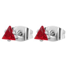 Adelia&acute;s Paar Ohrh&auml;nger ADELIA&acute;S "Ohrringe &ndash; Ohrstecker aus Edelstahl mit Zirkonia", Damen, Gr. Damen, Edelstahl, rot (silber), Ohrringe, Perfekt zum Verschenken an besondere Menschen