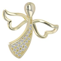 Adelia&acute;s Kettenanh&auml;nger ADELIA&acute;S "Anh&auml;nger &ndash; Engelanh&auml;nger aus 925 Silber mit Zirkonia", gold, Schmuckanh&auml;nger, Damen, Silber 925 (Sterlingsilber), Kettenanh&auml;nger, Ideal zum Verschenken &ndash; schlicht und stilvoll