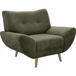 Sessel Home Affaire "Basta komfortable Wellenunterfederung, Breite 111cm", gr&uuml;n, B:111cm H:82cm T:87cm, 100% Polyester, Sessel, Sessel