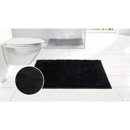 Badematte OTTO HOME "Cali, Badvorleger, Badezimmer Teppich, Duschvorleger", schwarz, H:10mm, Polyester, Badematten, Badematte, weich, Uni Farben, auch als Teppich erh&auml;ltlich