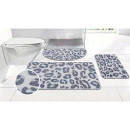 Badematte OTTO HOME "Regona Leo, Badvorleger, Badezimmer Teppich, Duschvorleger", creme, H:10mm, Polyester, Badematten, Badematte, Leoparden-Muster, Animal Print, modern