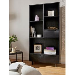 Highboard "Priya", grau (anthrazit), B:80cm H:163,5cm T:35cm, LeGer Home by Lena Gercke, Sideboards, Highboard, aus MDF Holz, mit Metallf&uuml;&szlig;en- und Griffen, Breite 80 cm