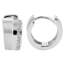 Adelia&acute;s Klappcreolen ADELIA&acute;S "Ohrringe &ndash; Klappcreole aus 925 Silber mit Zirkonia", Damen, Gr. Damen, Silber 925 (Sterlingsilber), silber, Ohrringe Klappcreolen, Ideal als Geschenk &ndash; dezent und elegant