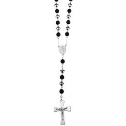Adelia&acute;s Gliederkette ADELIA&acute;S "Halskette &ndash; Rosenkranzkette aus Edelstahl 80 cm", schwarz, Halsketten, Damen, 80cm, Edelstahl, Gliederkette, Sch&ouml;ne Geschenkidee zum Muttertag