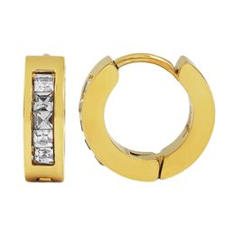 Adelia&acute;s Paar Creolen ADELIA&acute;S "Ohrringe &ndash; Creole aus Edelstahl mit Strass Steinchen", Damen, Gr. Damen, Edelstahl, gold, Ohrringe, Zum Verschenken an Menschen, die Ihnen am Herzen liegen