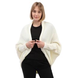 Strickjacke FELIX HARDY "Lang&auml;rmelige Strickjacke aus Wollmischung mit Fledermaus&auml;rmeln", Damen, Gr. M-L, ecru, 90% Polyacryl, 10% Wolle, Strickjacken Strickjacke