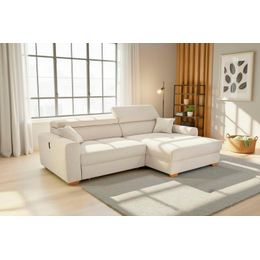 Jockenh&ouml;fer Ecksofa JOCKENH&Ouml;FER GRUPPE "Slider L-Form, B: 277 cm, mit 60 cm elektr. Sitztiefenverstellung", beige (beige 417, 07), B:279cm T:126cm, Korpus: 100% Polyester;Kissen: 100% Polyester, Sofas, Ecksofa, 140kg Belastbarkeit, USB-Anschluss, Kopfteilverstellung & Zierkissen
