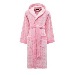 Bademantel Philipp Plein "Hooded Bathrobe PP" Gr. XL, rosa (03, rose, pink), L-XL, Obermaterial: 100% Baumwolle, Hausm&auml;ntel, Bademantel