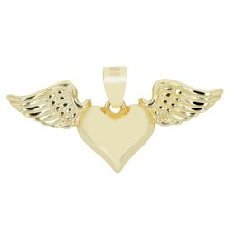 Adelia&acute;s Kettenanh&auml;nger ADELIA&acute;S "Anh&auml;nger &ndash; Fl&uuml;gel Herzanh&auml;nger aus 925 Silber", gold, Schmuckanh&auml;nger, Damen, Silber 925 (Sterlingsilber), Kettenanh&auml;nger, Zum Verschenken &ndash; passend f&uuml;r viele Anl&auml;sse