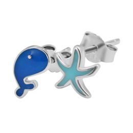 Adelia&acute;s Paar Ohrh&auml;nger ADELIA&acute;S "Ohrringe &ndash; Ohrstecker Stern aus 925 Silber mit Emaille", M&auml;dchen, Gr. M&auml;dchen, Silber 925 (Sterlingsilber), blau (silber), Ohrringe, Ideal als Geschenk zum Weihnachten